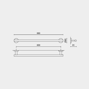 Tyč na ručníky SCALA 60 cm nerezová lesklá ZACK