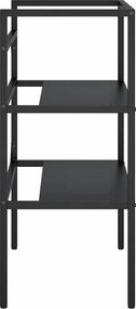 Koupelnový regál pod umyvadlo černý 59 x 38 x 83 cm železo 338488