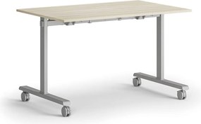 Mobilní stůl MATCH, 120x80 cm, šedá podnož, dub přírodní
