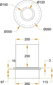 Biokrbový hořák kulatý Divina 3 L - 30 cm