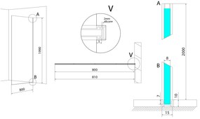 Polysan ARCHITEX LINE kalené čiré sklo, 805x1997x8mm AL2218