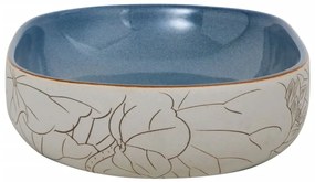 Umyvadlo na desku pískové a modré oválné 59x40x14 cm keramika,  155099