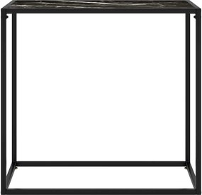 Konzolový stolek černý 80 x 35 x 75 cm tvrzené sklo 322810