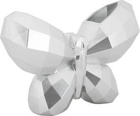 Designová váza Butterfly 22 cm stříbrná