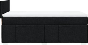 Box spring postel s matrací černá 90x200 cm textil 3289246