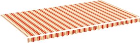 Náhradní plachta na markýzu žlutá a oranžová 600 x 350 cm polyesterová 312024