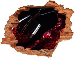 Wallmuralia Nálepka 3D díra na zeď Červené víno 90x70 cm