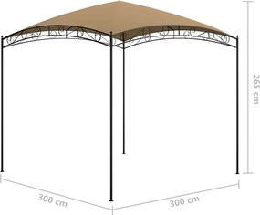 Altán 3 x 3 x 2,65 m taupe 180 g/m² 313907