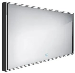 Nimco Zrcadla - Zrcadlo s LED osvětlením, 1200x700 mm, dotykový senzor, hliník/černá ZPC 13006V-90