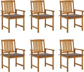 vidaXL Zahradní židle s poduškami 6 ks masivní akáciové dřevo [3078158] Barva: taupe