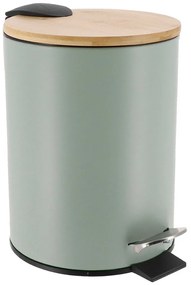 Odpadkový koš Timeless, zelená/s dřevěnými prvky, 2,5 l