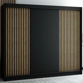 Šatní skříň Lamelo - 250 | černá/artisan