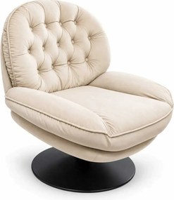 LuxuryForm DESIGN Relaxační otočné křeslo LUNA - krémové