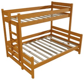 Vomaks Patrová postel s rozšířeným spodním lůžkem PPS 003 Rozměr: 90/120 x 200 cm, Barva: moření olše, Varianta: vlevo