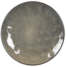Šedo-zelený kameninový dezertní talíř - Ø 21cm