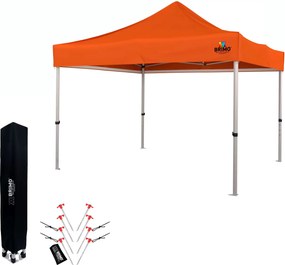 BRIMO Nůžkový párty stan EXCLUSIVE ALU 3x3 m bez stěn oranžový