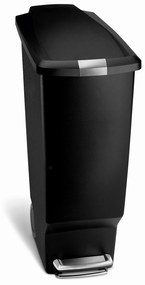 Pedálový odpadkový koš Simplehuman – 40 l, úzký, černý plast