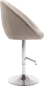 Barová židle London V2 látka chromovaná konstrukce – taupe