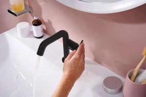 Hansgrohe Tecturis S, páková umyvadlová baterie 110 Fine CoolStart EcoSmart+ bez odtokové soupravy, černá matná, HAN-73321670