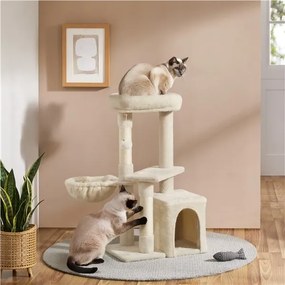 Škrabadlo pro kočky Yaheetech – béžová, 49,5 cm (délka) × 34,5 cm (šířka) × 86,5 cm (výška) (267321128287)