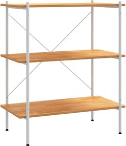 Policový regál se 3 policemi bílý a dub 80 x 40 x 92 cm 336342