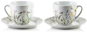 Porcelánový šálek s podšálkem Joy Flowers 250 ml sada 6ks