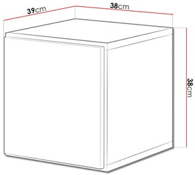 Závěsná skříňka s dvířky NORMANDIA 1 - černá