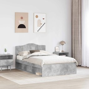 Rám postele s čelo Beton 120 x 200 cm Masivní borové dřevo 3412919