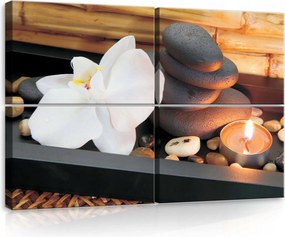 Obraz 120x80 Spa relaxace harmonie příroda orchidej kameny svíčka zen klid