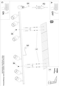 Sollux SL.1073 - Bodové svítidlo NERO 6xGU10/40W/230V černá/zlatá