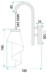 Toolight Toolight, LED nástěnné svítidlo, 10W, 467 lm, APP1766-1W, růžové zlato, OSW-09310
