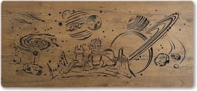 Li-Go "Malý princ" světelný obraz s baterií 90x40 cm varianta ovládání: manuál/pohybové čidlo, provedení povrchu: dub světlý