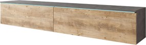 TV stolek LED matera/kaštan Lowboard D180