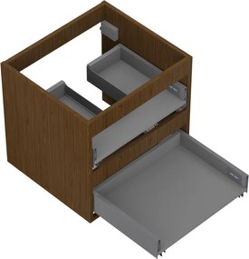 Mexen Box-A, závěsná skříňka 50 cm, 2 zásuvky, ořech, 91AX0-0500-470-2-86