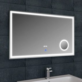 Eurosanit Lumi - zrcadlo s LED osvětlením, lupou, hodinami Rozměr: 160×60 cm