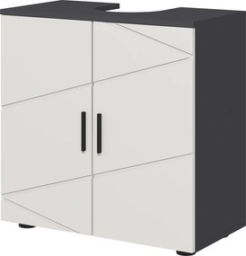 Kleankin Koupelnová Skříňka Pod Umyvadlo se 2 Dveřmi, Dřevěná Skříňka Pod Umyvadlo s Nastavitelnou Policí, pro Umyvadla s Nebo Bez Sloupu, 60x30x60cm…