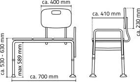 Sapho 70 x 63 x 41cm lavice do vany A0120101 bílá