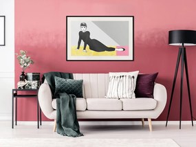 Plakát Krásná Audrey - kompozice s postavou známé ženy na abstraktním pozadí