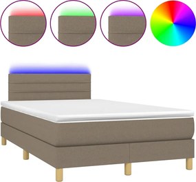 Box spring postel s matrací a LED taupe 120x190 cm textil 3270099
