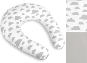 Bellatex Povlak na kojicí polštář na zip Šedá,Bílá 180 cm, po obvodu