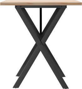 Jídelní stůl s X rámem 70 x 70 x 75,5 cm borové dřevo a ocel 3282759