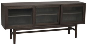 ROWICO Prosklená komoda HAZELNUT hnědá 170x75 cm 121154