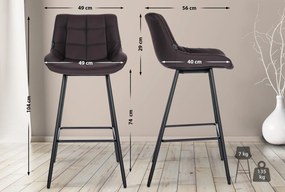 Barová židle Weston umělá kůže – hnědá