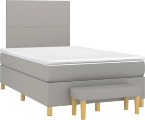 Box spring postel s matrací světle šedá 120 x 200 cm textil 3136981