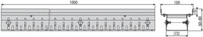 ALCAPLAST Drenážní žlab 100mm nastavitelný, nerez ADZ302V