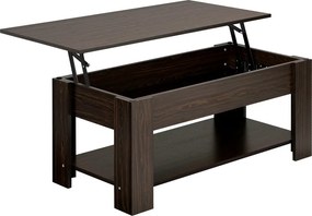 Konferenční stolek Yaheetech – černá, 98 x 50 x (42-56) cm (256903509289)