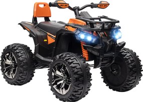 dětské vozidlo 12V s funkcí jízdy vpřed a vzad, hudební přehrávač MP3, světlomety, 3-8 km/h, 3-5 let, oranžová barva