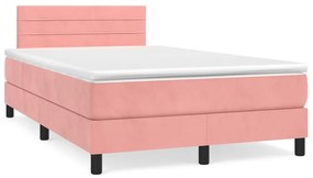 Box spring postel s matrací růžová 120x190 cm samet 3269848
