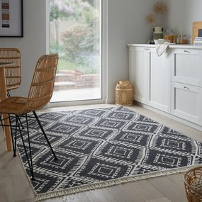 Flair Rugs koberce Kusový koberec Deuce Alix Recycled Rug Monochrome/Black - 80x150 cm