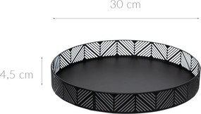 Dekorativní podnos, černý tác, O 30 cm